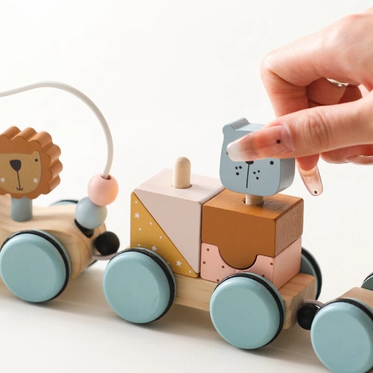 Circus Express: Wooden Animal Stackers & Pull-Along Train Set - Sweet ...